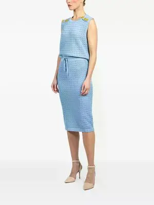 L'Agence Lace Effect Midi Skirt