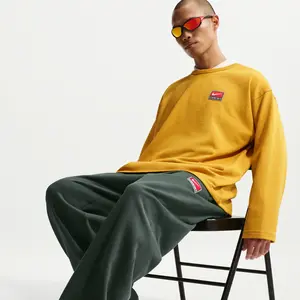 Nike Solo Swoosh Fleece Open-hem Pants - Green