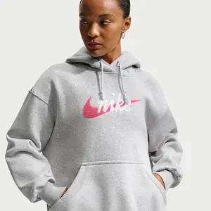 Nike Sportswear Phoenix Fleece Oversized Logo Hoodie - Grey