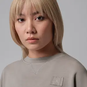 JORDAN Flight Fleece Mod-crop Crew-neck Sweatshirt - Grey