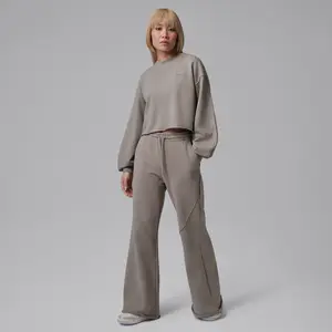 JORDAN Flight Fleece Mod-crop Crew-neck Sweatshirt - Grey
