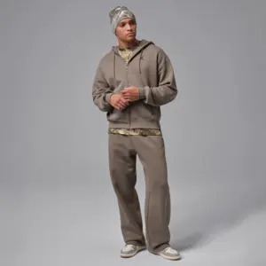 JORDAN Brooklyn Fleece Oversized Full-zip Hoodie - Grey