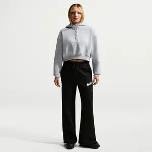 Nike Sportswear Phoenix Fleece Oversized Cropped Henley Hoodie - Grey