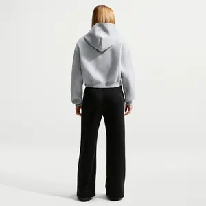Nike Sportswear Phoenix Fleece Oversized Cropped Henley Hoodie - Grey