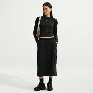 Nike Sportswear Phoenix Fleece Cargo Midi Skirt - Black