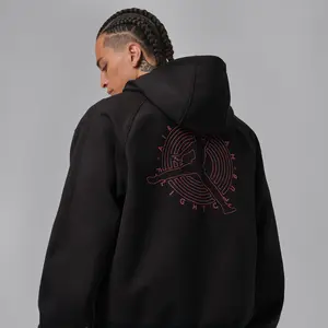JORDAN Flight Club Fleece Full-zip Knit Sweatshirt - Black