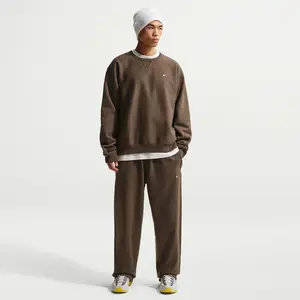 Nike Solo Swoosh Fleece Open-hem Pants - Brown