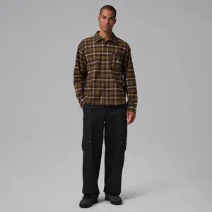 JORDAN Graphic Plaid Flannel Long Sleeve Shirt