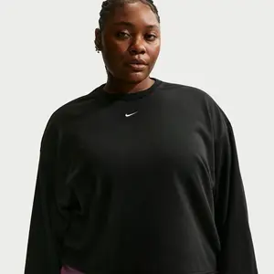 Nike Sportswear Chill Terry Oversized Crew-neck French Terry Sweatshirt - Black