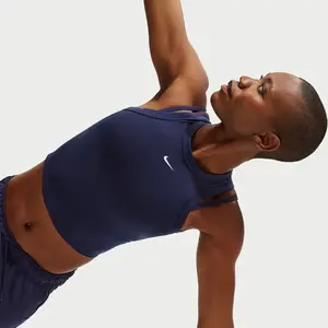 Nike Fitted Dri-fit Cropped Tank Top - Blue