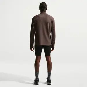 Nike Dri-fit Mid-layer 1/4-zip Trail Running Top - Brown
