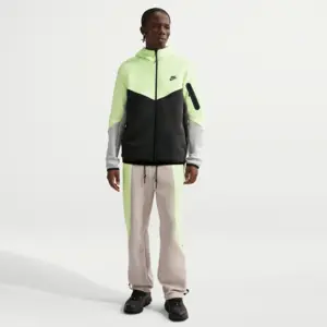 Nike Tech Color-block Open-hem Fleece Pants - Brown