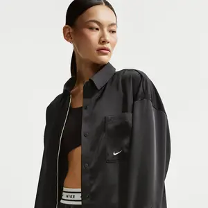 Nike Sportswear Oversized Satin Long-sleeve Top