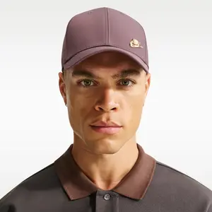 Nike Dri-fit Club Structured Metal Logo Cap - Purple