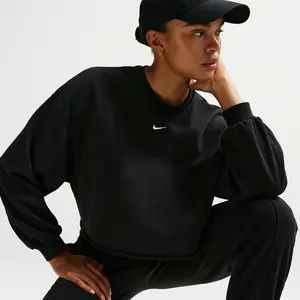Nike Sportswear Chill Terry Oversized Crew-neck Sweatshirt - Black