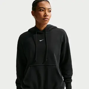Nike Phoenix Fleece Oversized Pullover Basketball Hoodie - Black