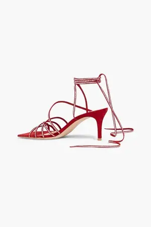 GIANVITO ROSSI 75 Crystal-embellished Suede Sandals