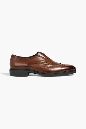 Santoni Burnished Leather Oxford Brogues - Brown