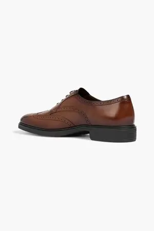 Santoni Burnished Leather Oxford Brogues - Brown