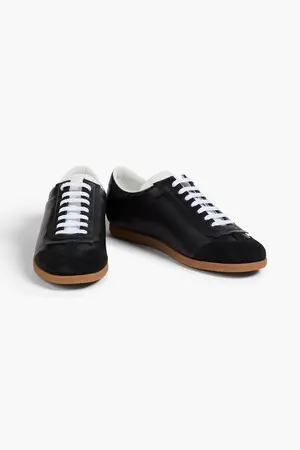 MAISON MARGIELA Leather Sneakers With Suede Trim - Black