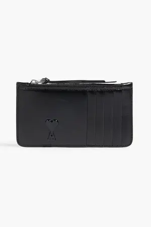 Ami Embellished Leather Cardholder - Black