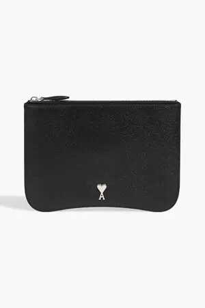 Ami Pebbled-leather Pouch - Black