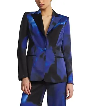 Bcbgmaxazria Printed Blazer - Blue Rose Print