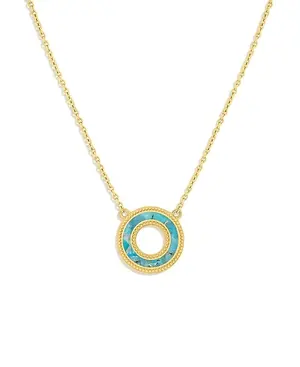KARMA AND LUCK Elevated Existence Turquoise Karma Circle Gold Necklace - Gold/turquoise