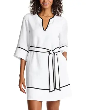 Tommy Bahama St. Lucia Split Neck Tunic Cover Up - White