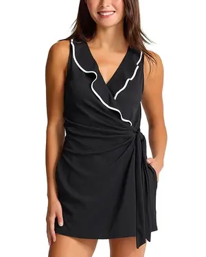 Tommy Bahama Island Cays Cabana Wrap Romper - Black