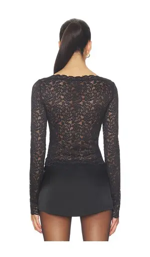 ELODIE THE LABEL Alma Lace Top - Black