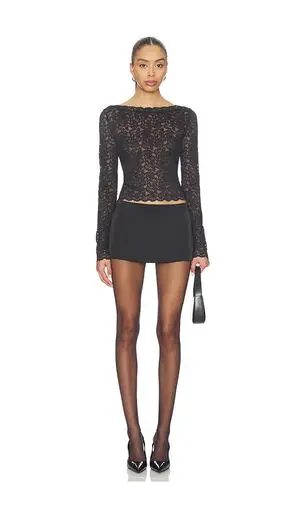 ELODIE THE LABEL Alma Lace Top - Black