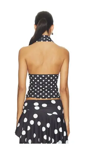 Lioness Safari Halter Top - Noir Polka