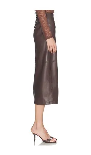 Cami Nyc Lorena Faux Leather Wrap Skirt - Sable