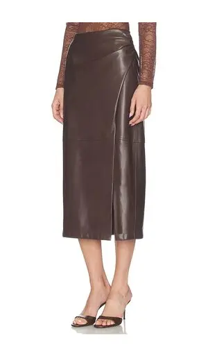 Cami Nyc Lorena Faux Leather Wrap Skirt - Sable
