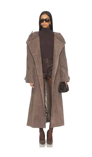 DUCIE Klarissa Trench Coat - Truffle