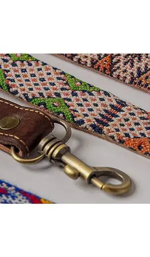 VERVE CULTURE Moroccan Kilim Dog Collar & Leash Set