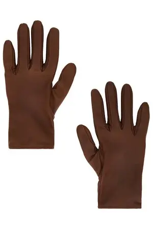 Nour Hammour Short Leather Gloves - Cognac