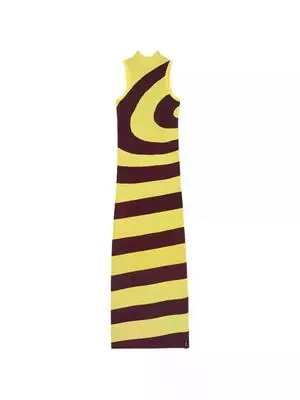 Sunnei High-neck Striped Tank Dress - Yellow