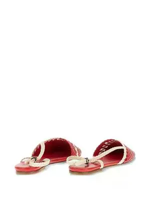 Hereu Rondaia Woven Buckle Flat Pumps - Red