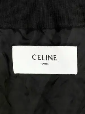 Celine 2010s Logo Studs Leather Bomber Jacket