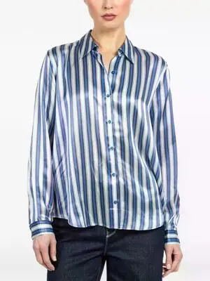 L'Agence Striped Long-sleeve Blouse