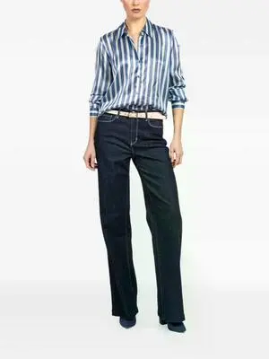 L'Agence Striped Long-sleeve Blouse