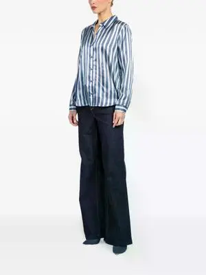 L'Agence Striped Long-sleeve Blouse