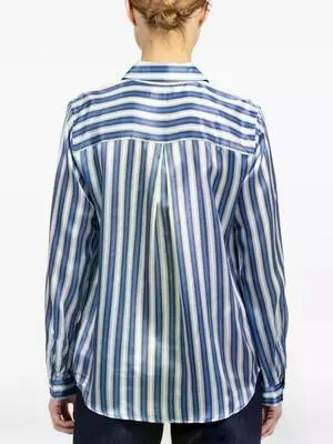 L'Agence Striped Long-sleeve Blouse