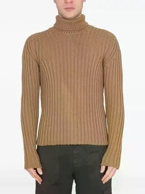 TEN C Roll-neck Sweater - Brown