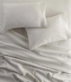 PEACOCK ALLEY European Washed Linen Sheet Set - Sky