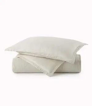 PEACOCK ALLEY European Washed Linen Duvet Cover - White