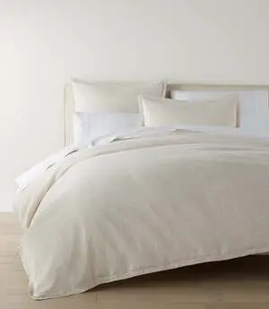 PEACOCK ALLEY European Washed Linen Duvet Cover - White