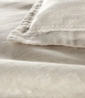 PEACOCK ALLEY European Washed Linen Duvet Cover - White